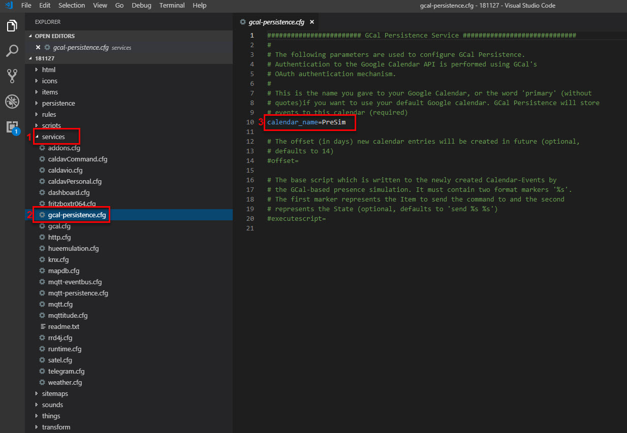 openHAB Presence Simulation Google Calendar Scheduler