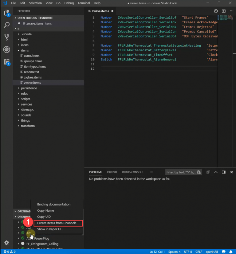 openHAB 2 Visual Studio Code Extension