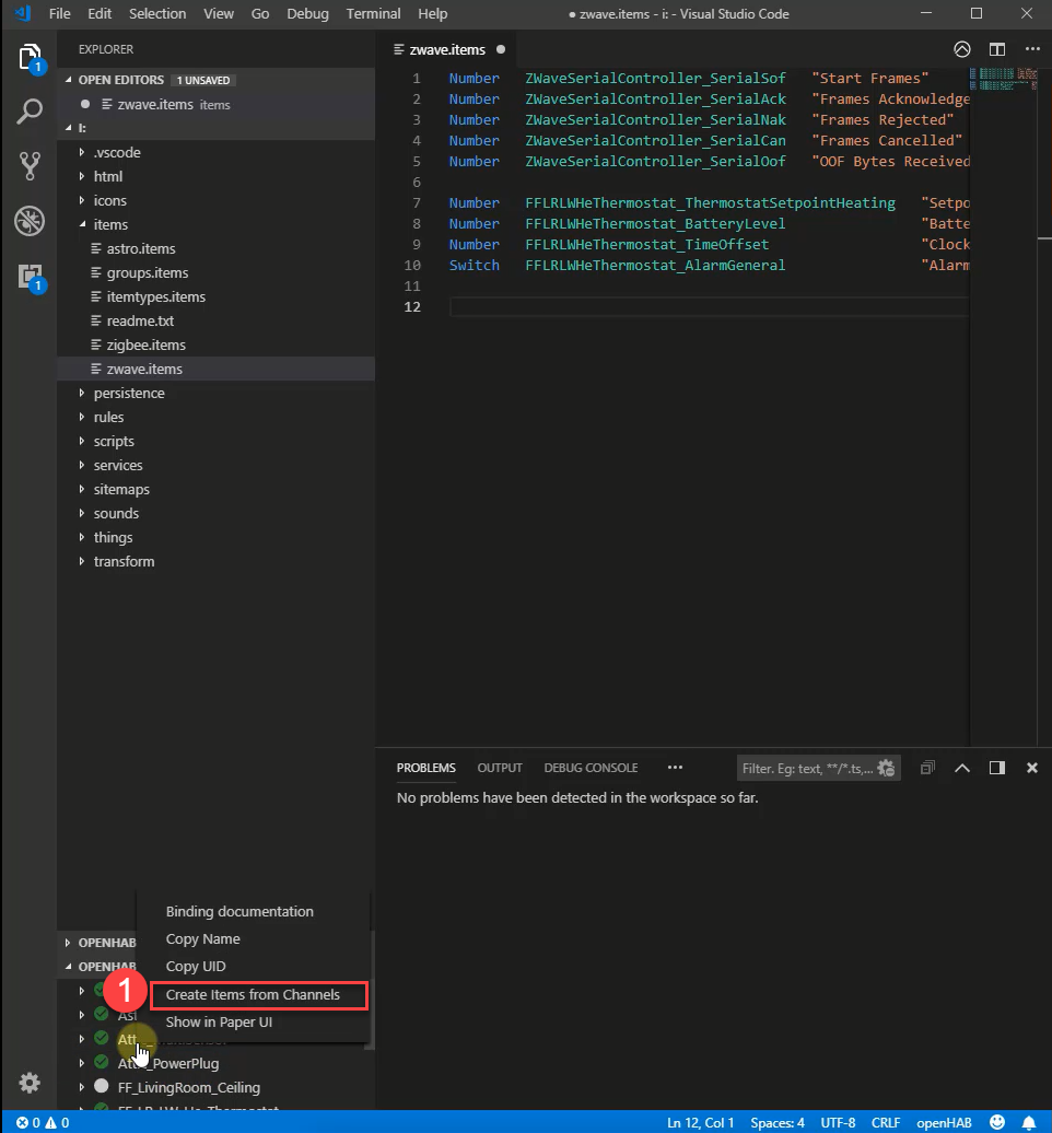 openHAB 2 Visual Studio Code Extension