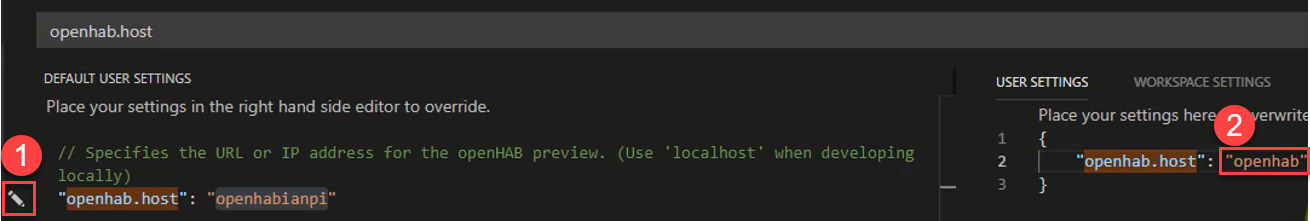 openHAB 2 Visual Studio Code Extension